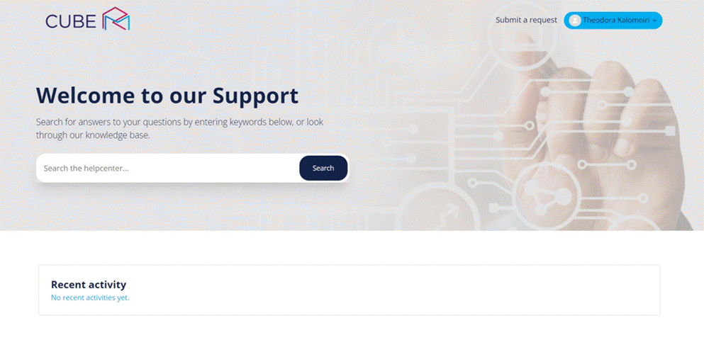 Sign in and Submit a request – Cube RM